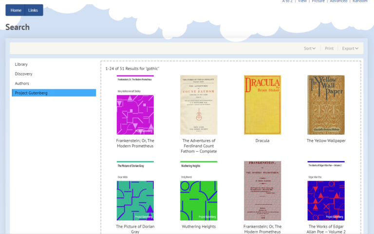 Inspiring students with Gothic classics from Project Gutenberg